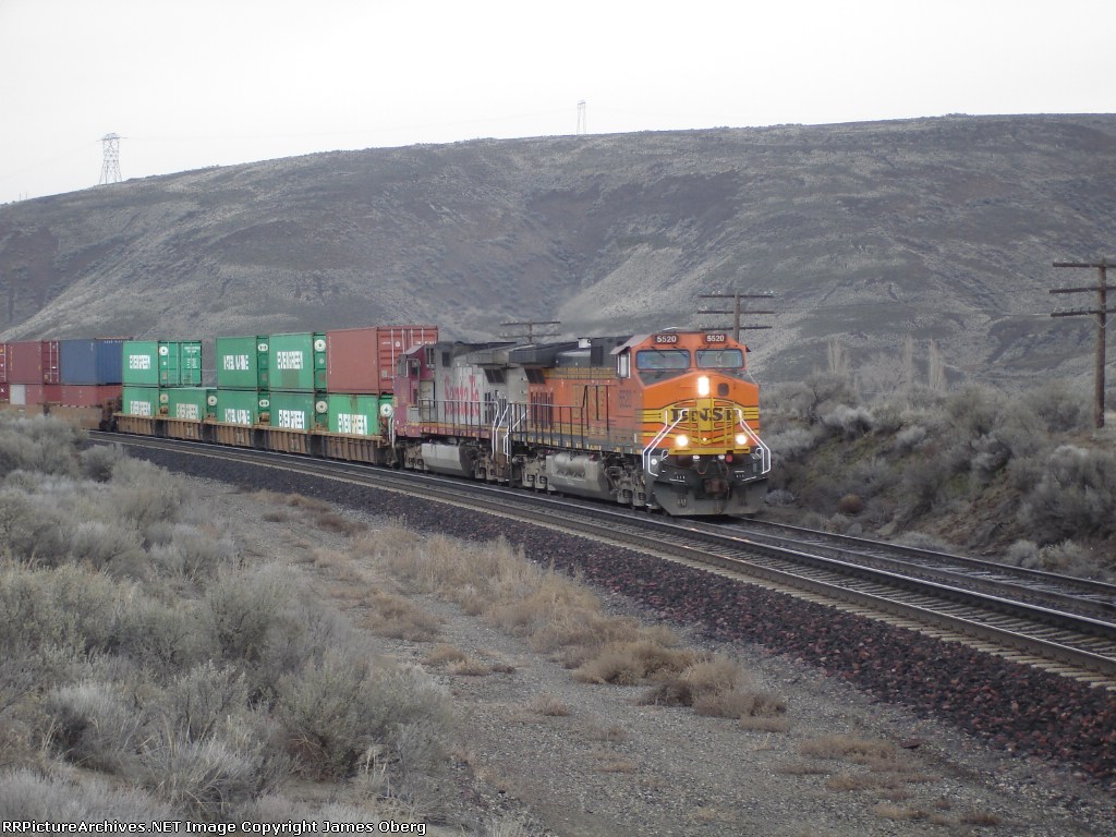 BNSF 5520 one of the nine trains within four hours.
